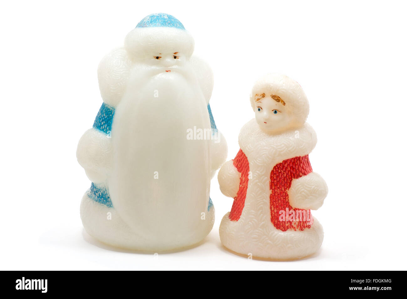 Isolated figures of Ded Moroz and Snegurochka over white Stock Photo ...