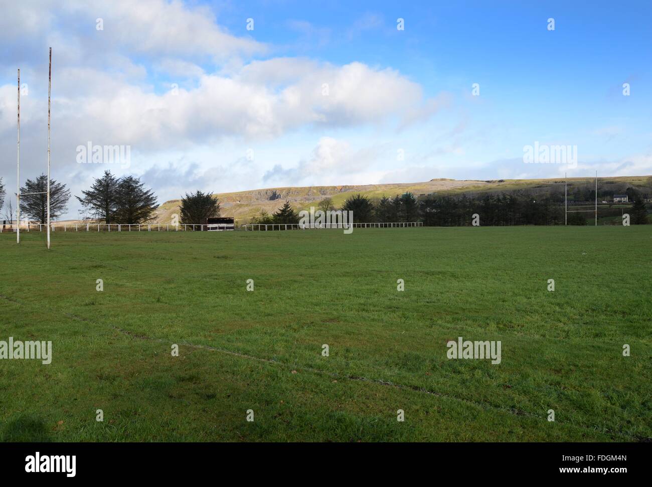 Generil file stock picture Trefil rugby pitch in village of Trefil ...