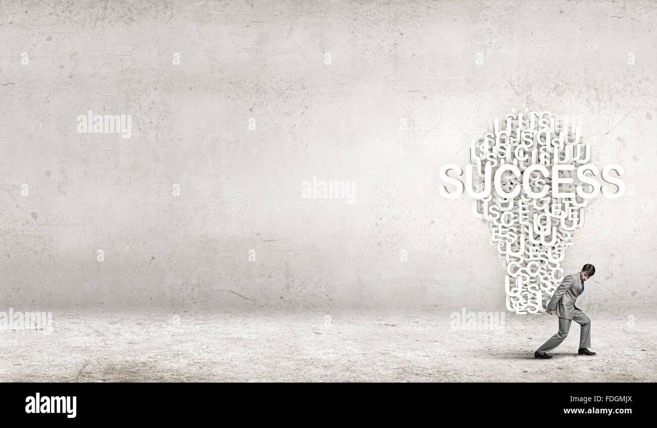 Businessman carrying on back successful idea concept Stock Photo - Alamy
