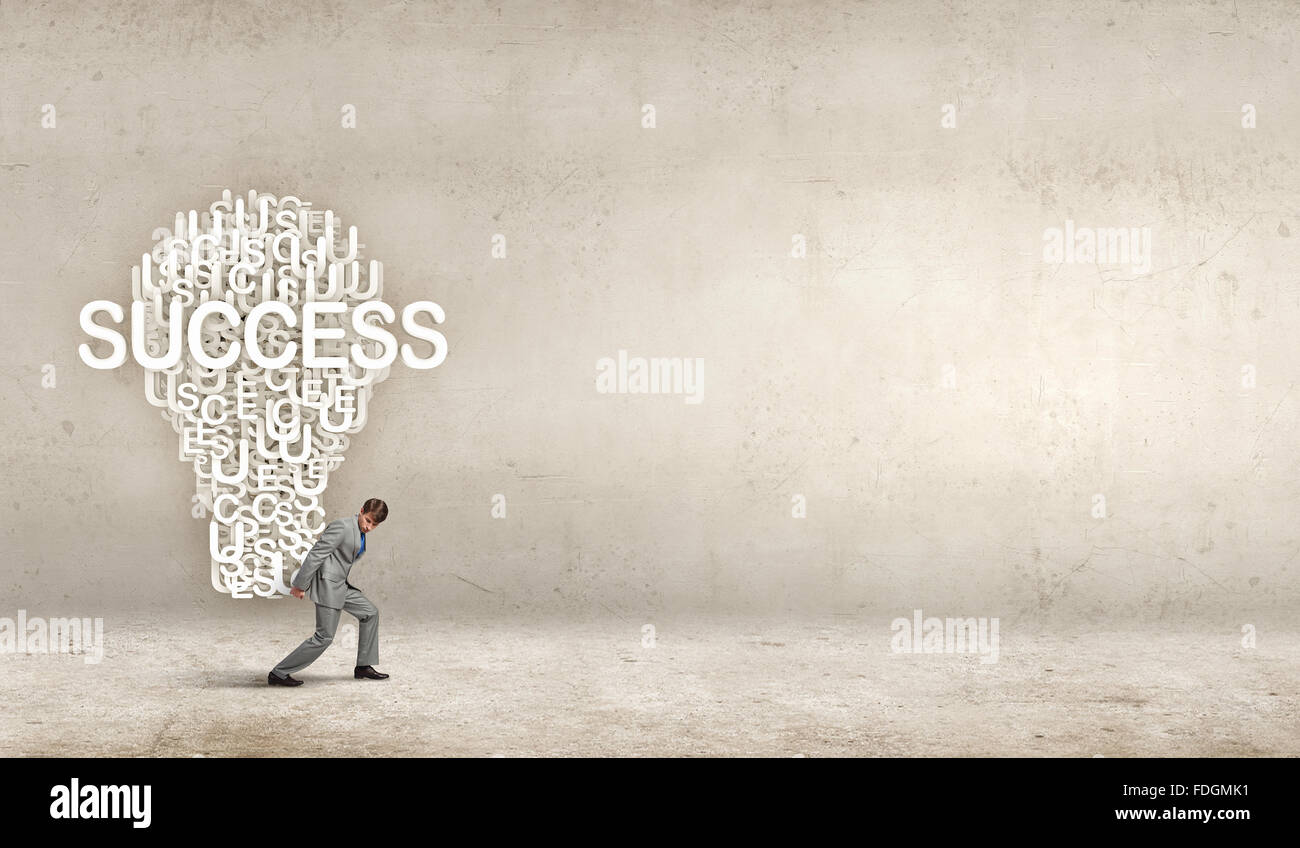 Businessman carrying on back successful idea concept Stock Photo - Alamy