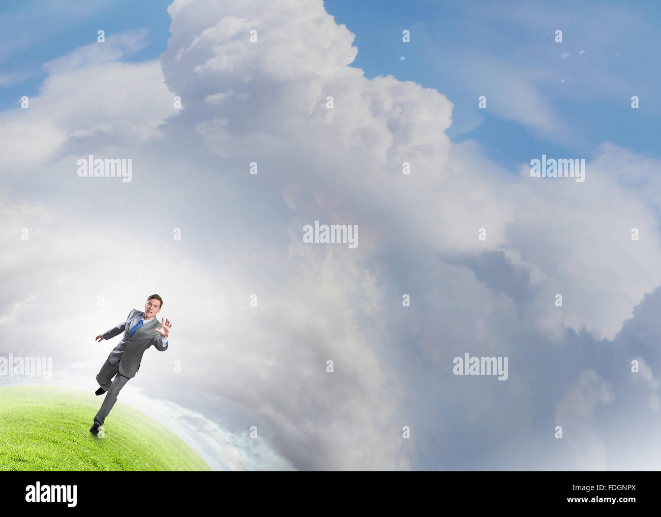 Young businessman running and tryinhg to catch up with something Stock ...