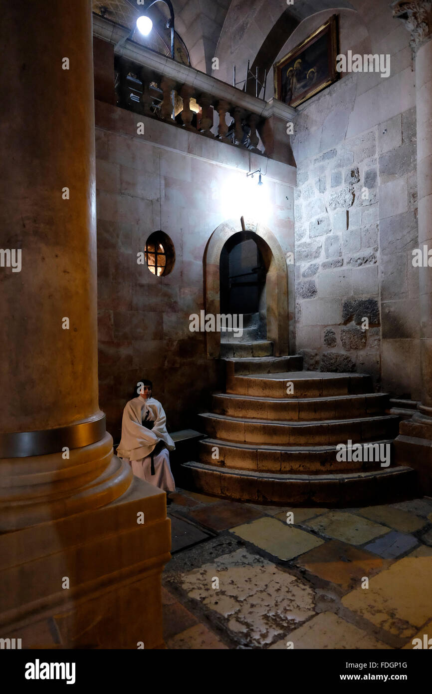 Calvary in the church of the holy sepulchre in jerusalem hi-res stock ...