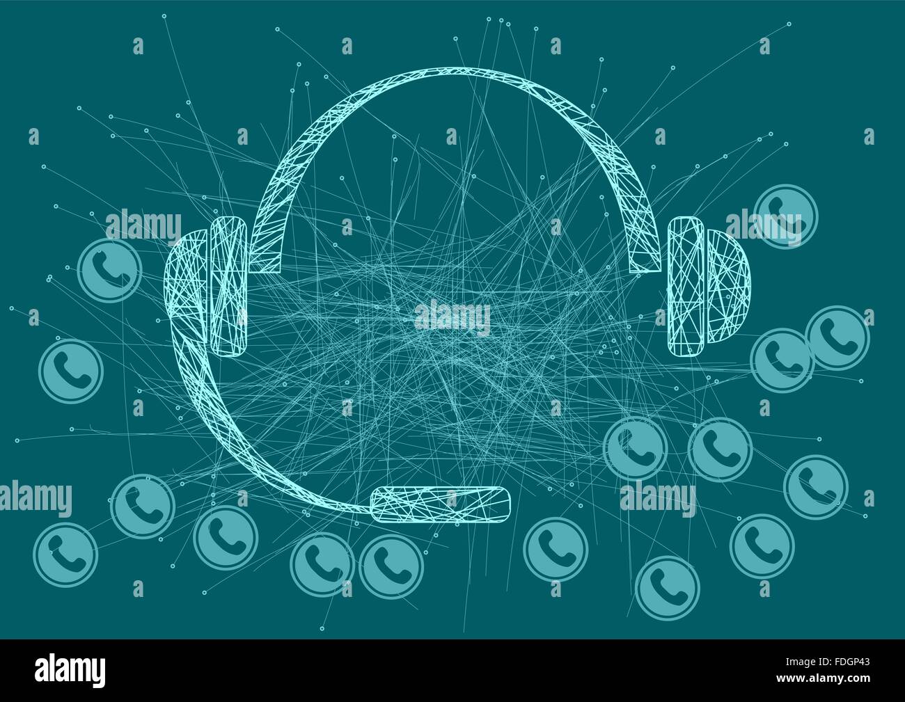 call centre background. abstract silhouette of phones Stock Vector ...