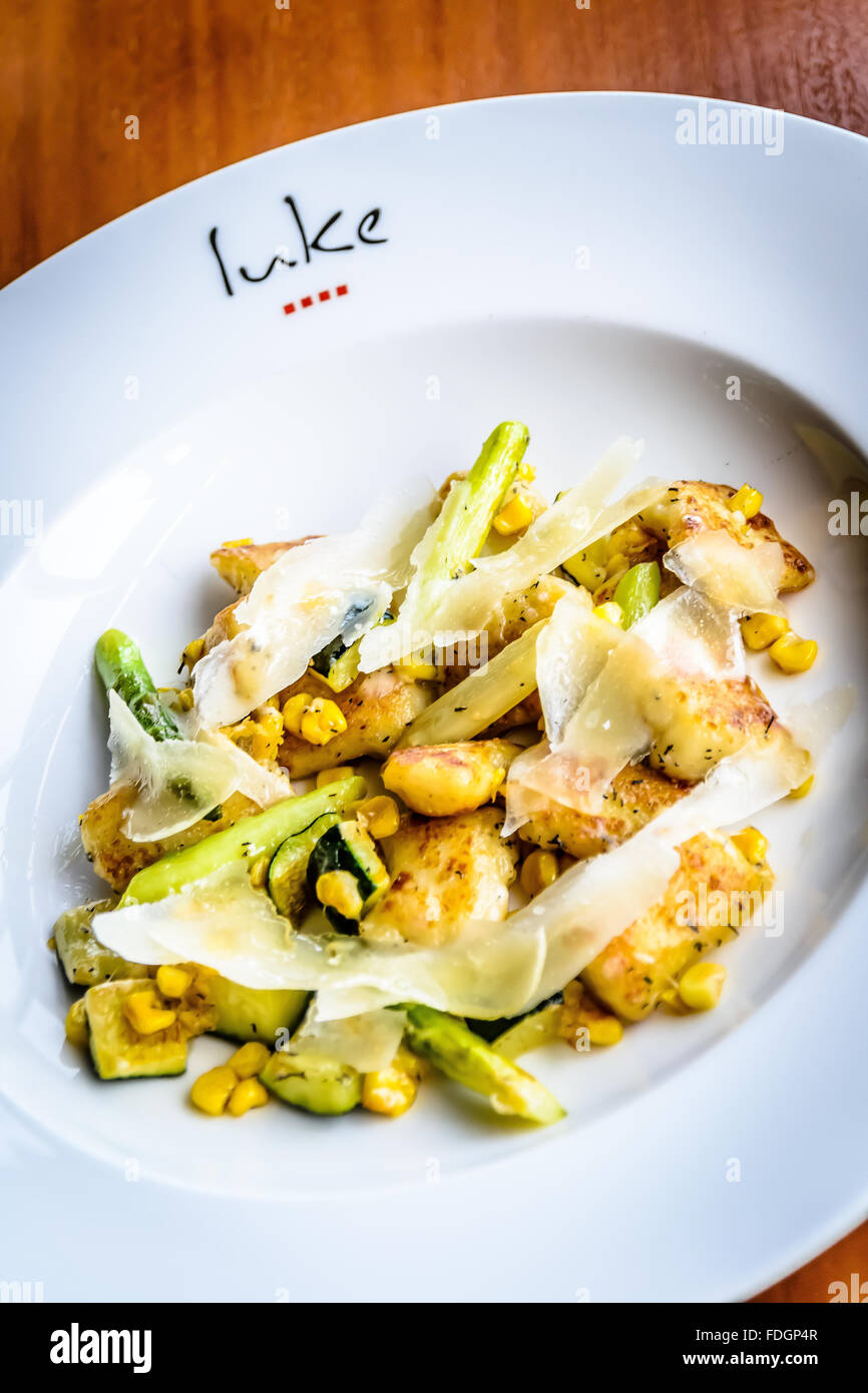 Pan-fried Gnocchi, Corn, Asparagus, Zuchini, Parmesan, Thyme, Truffle ...