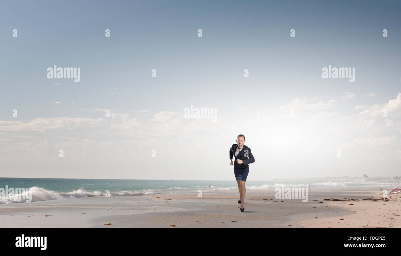 Young determined businesswoman competitor ready to run Stock Photo - Alamy
