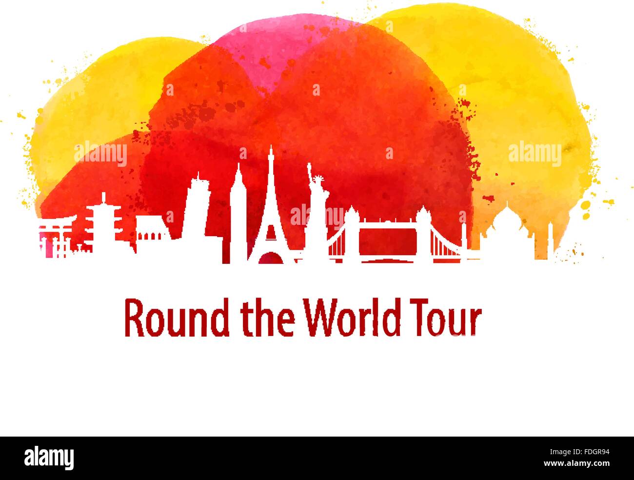 journey. historic buildings of the world. vector illustration Stock ...