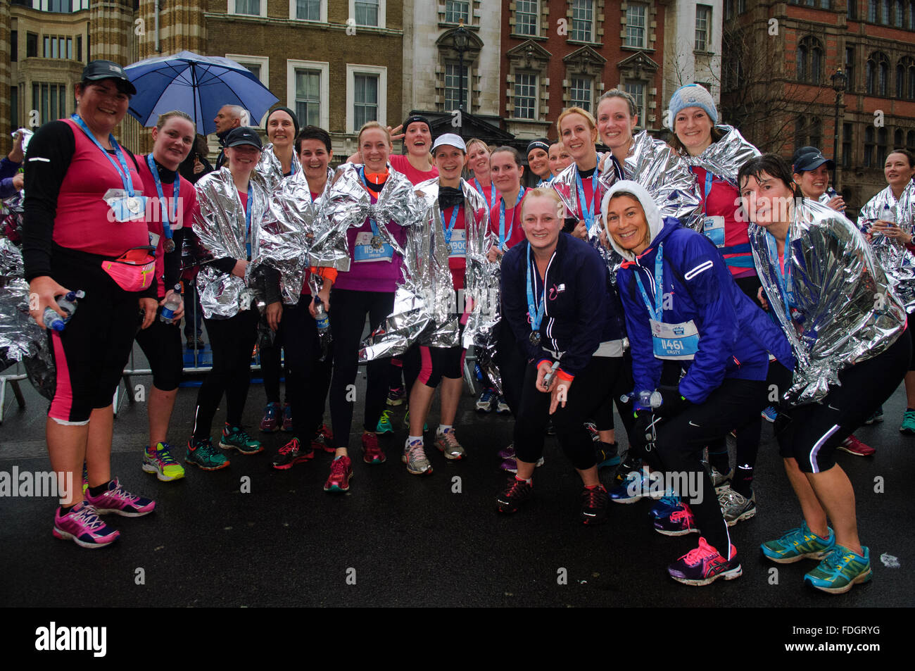 London, UK. 31st January 2016. Thousands of runners brave the rain for ...