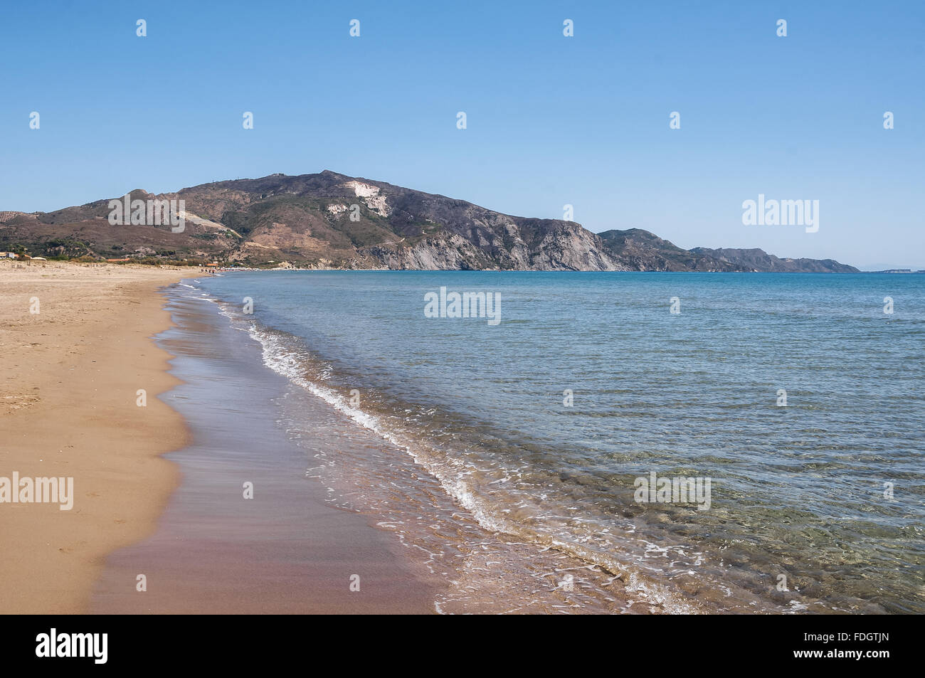 View of Laganas Bay from the Kalamaki beach on Zakynthos, Greece Stock ...