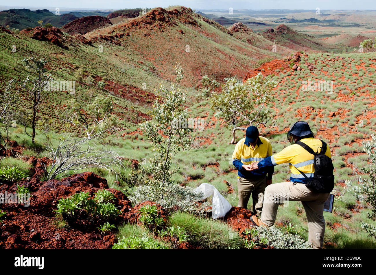 Geologists Sampling Rocks - Pilbara - Australia Stock Photo - Alamy