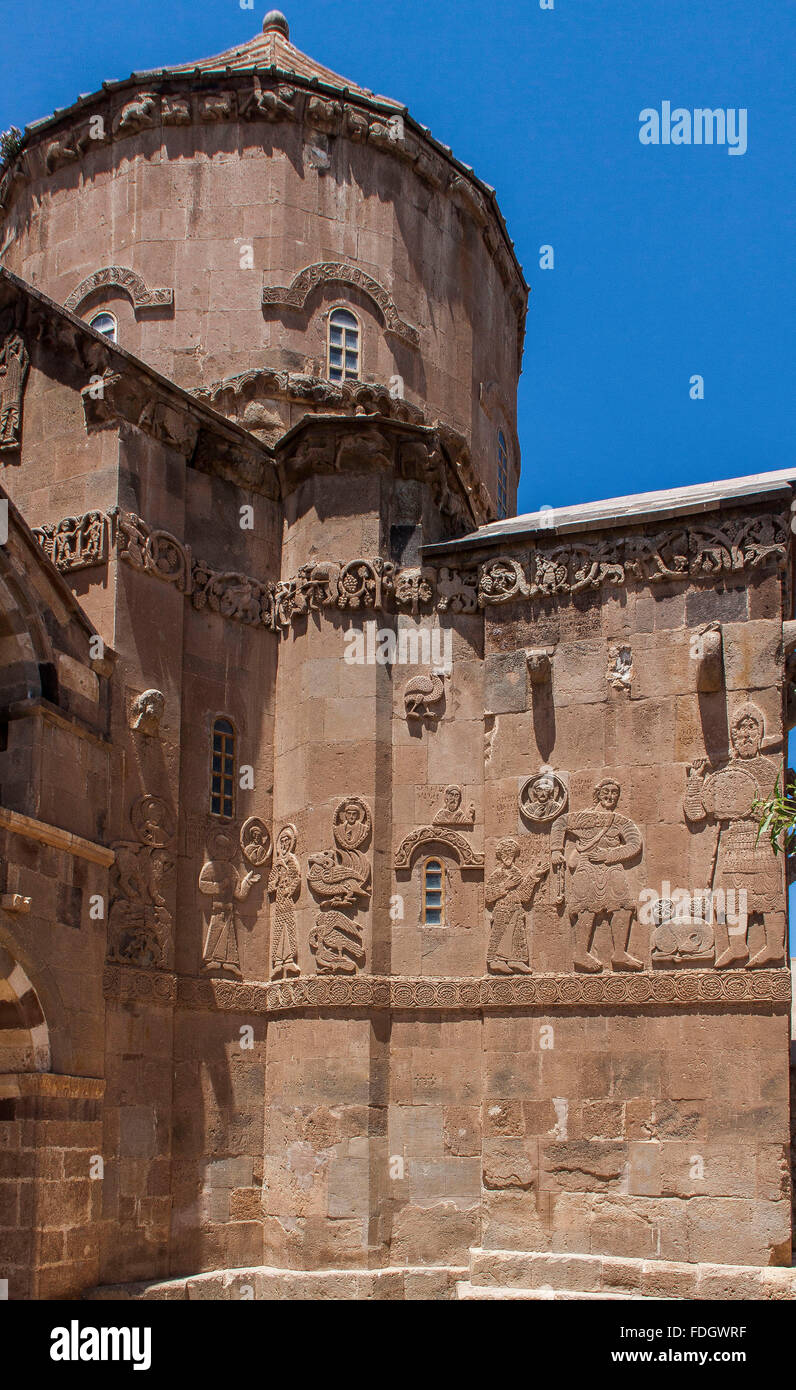 David and Goliath bas-relief in Akhtamar monastery in Van lake, Turkey ...