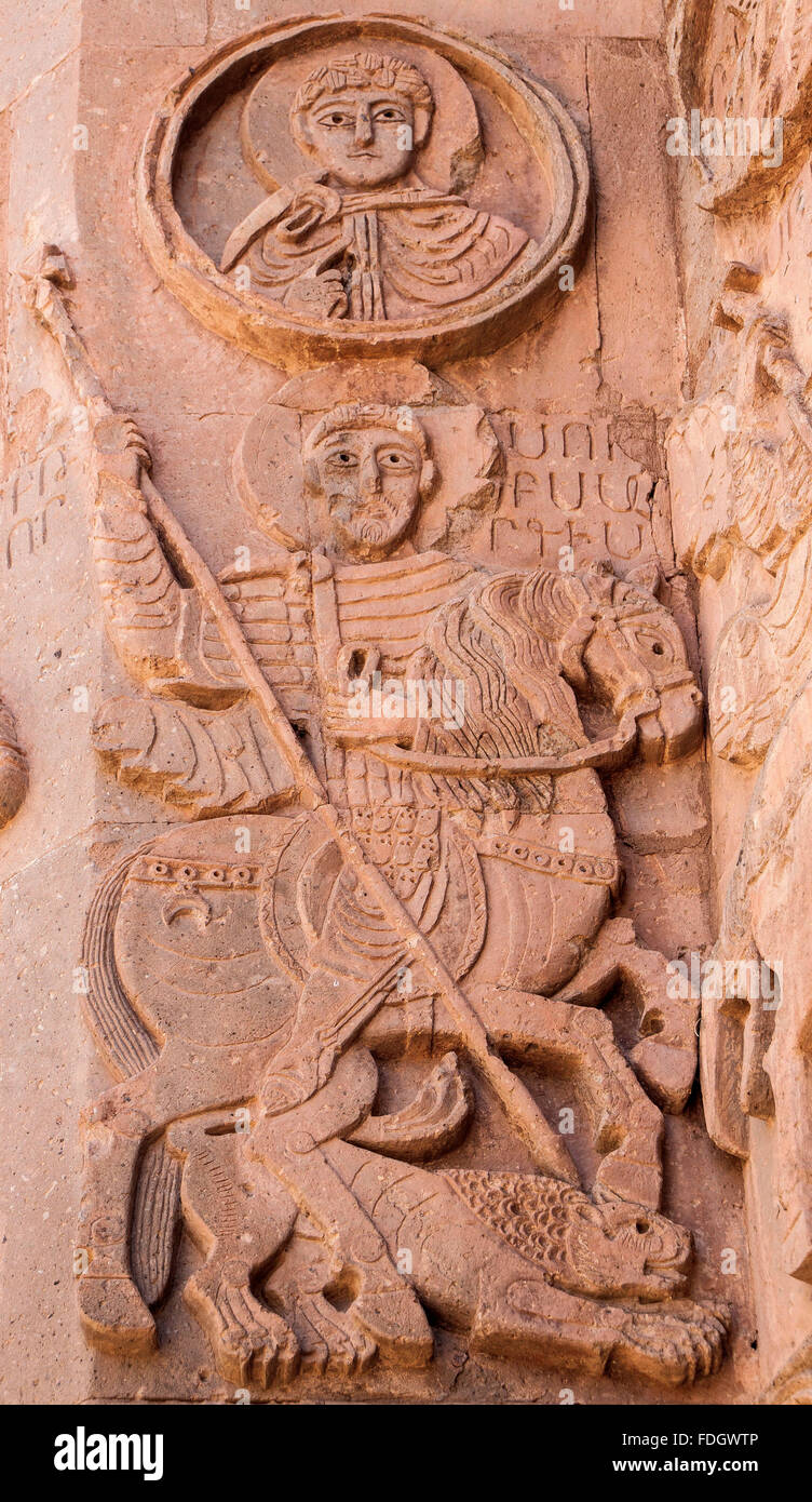 Bas-relief of Saint George in Akhtamar monastery in Van lake, Turkey ...
