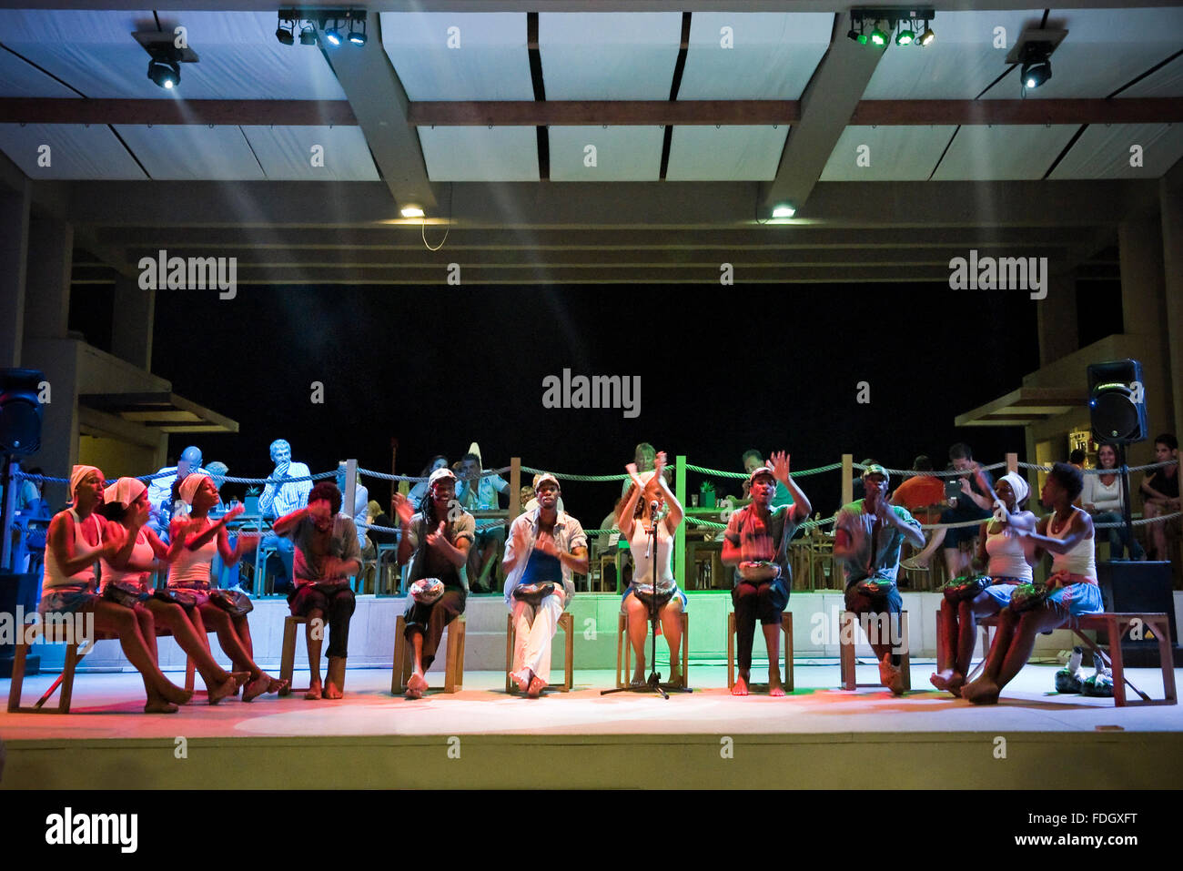 Horizontal portrait of a Cape Verdean dance troupe performing ...