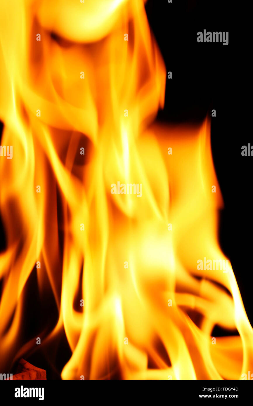 fire flame close up on black background Stock Photo - Alamy