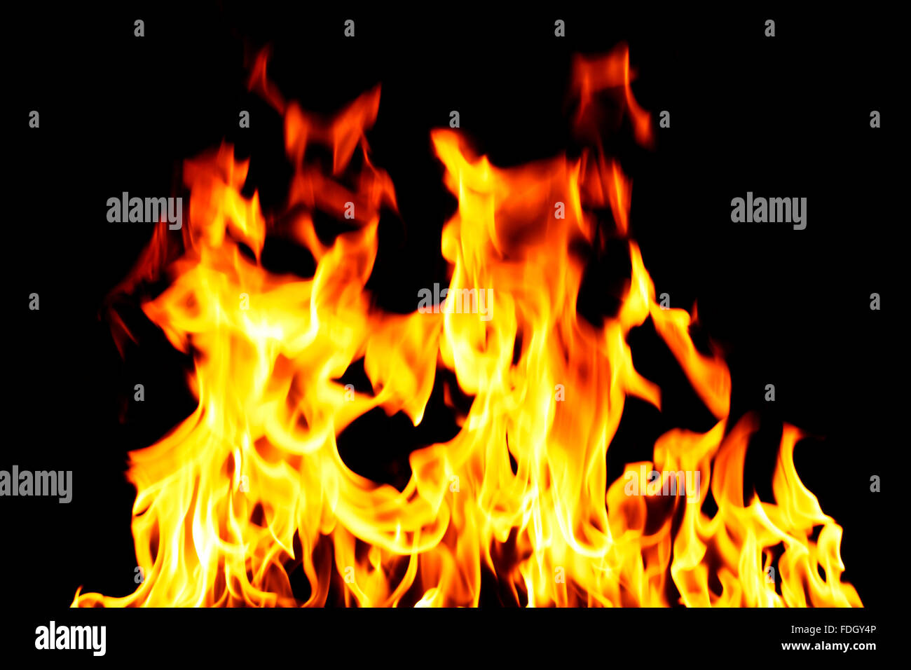 inferno flame fire on black background close up Stock Photo - Alamy