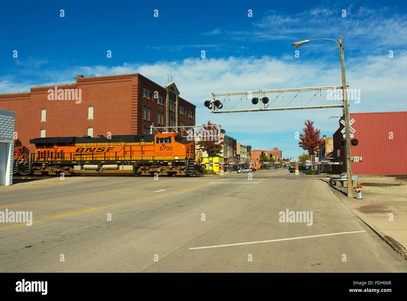 Emporia, Kansas, USA, 20th October, 2013 Burlington Northern freight ...