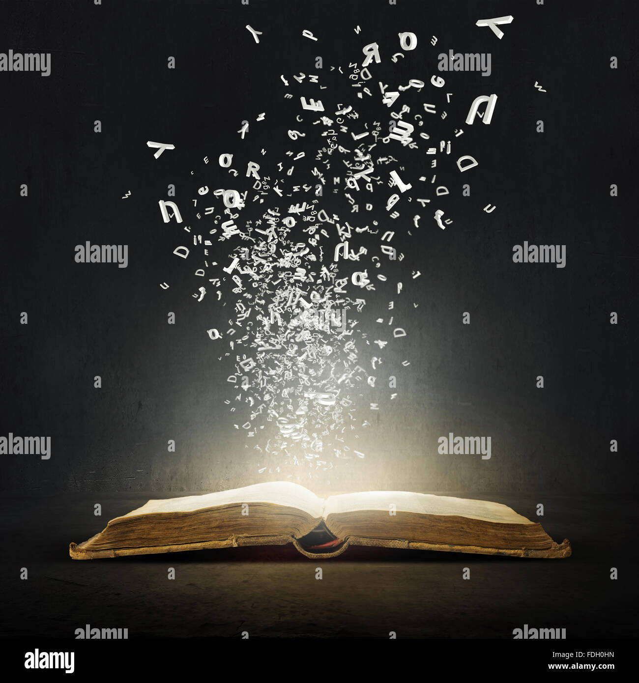 Old opened book characters flying hi-res stock photography and images ...