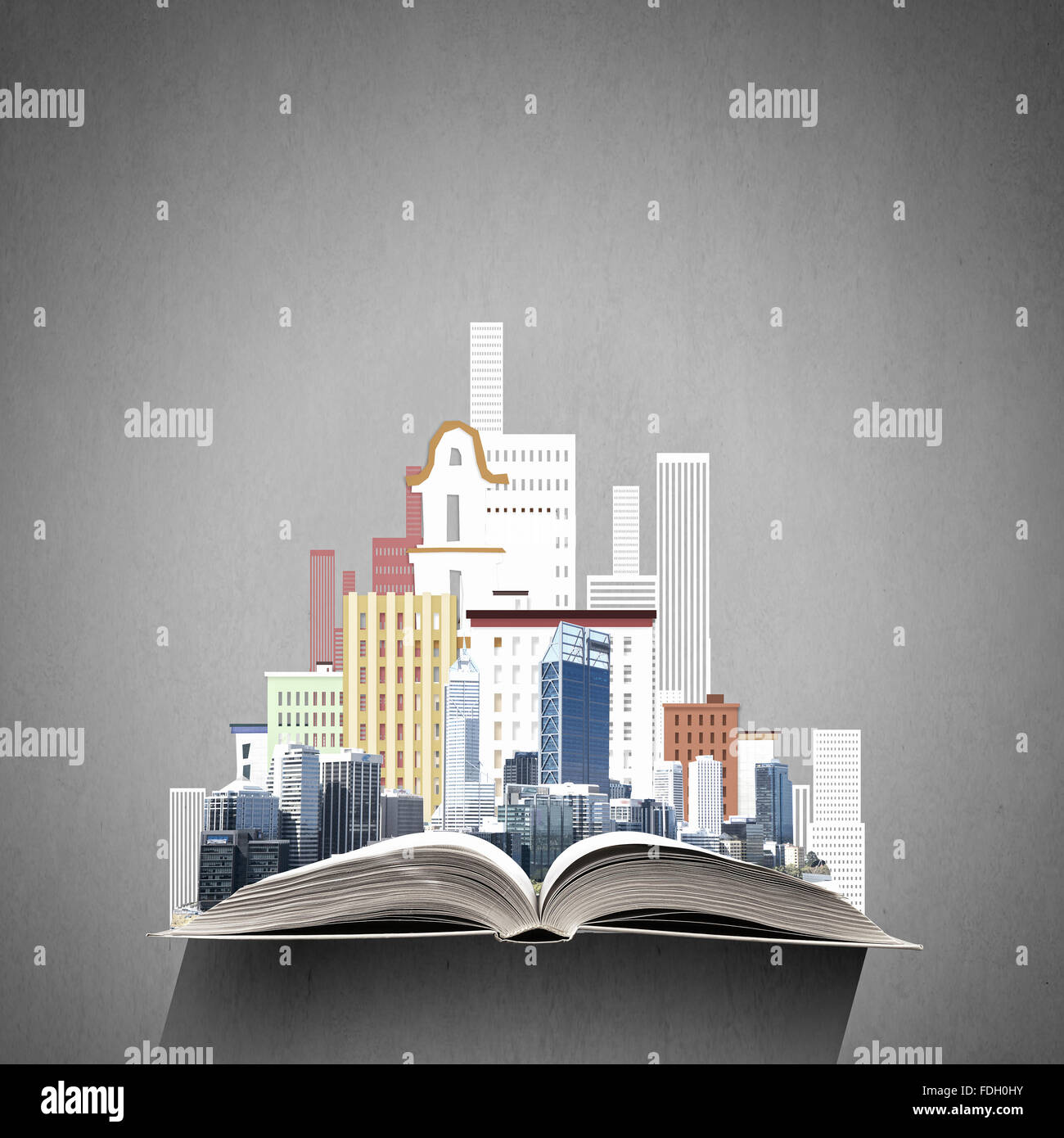 Opened book modern city hi-res stock photography and images - Alamy