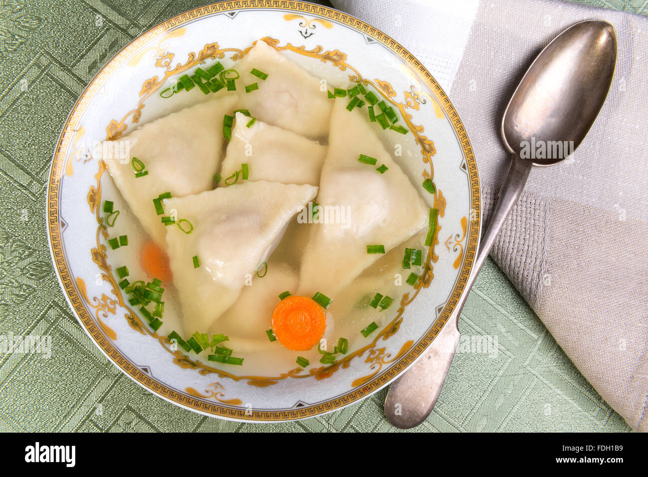 Authentic Jewish triangular-shaped dumplings filled with meat or cheese ...
