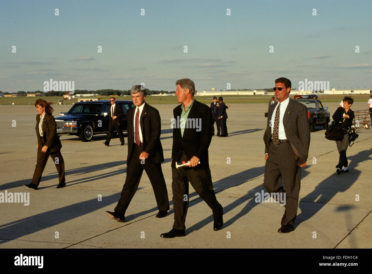 Washington, DC. USA, 1993 President William Clinton at Andrews Air ...