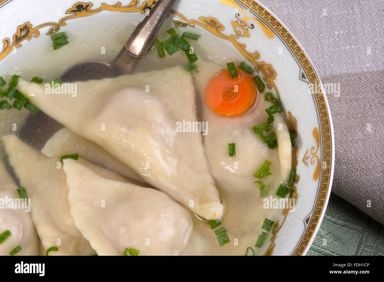 Authentic Jewish triangular-shaped dumplings filled with meat or cheese ...