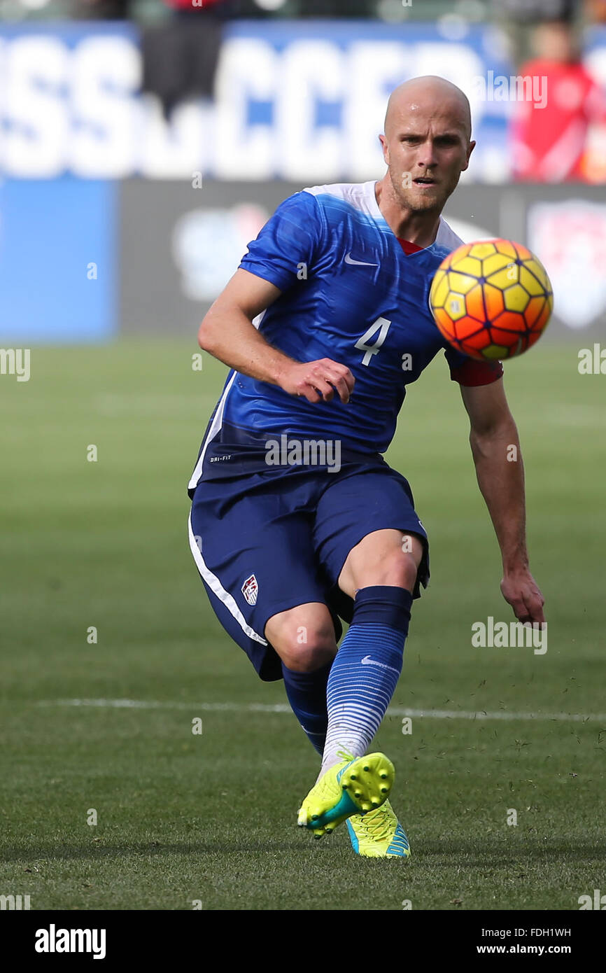Usa. 31st Jan, 2016. A. #4 Michael Bradley watches his pass downfield ...