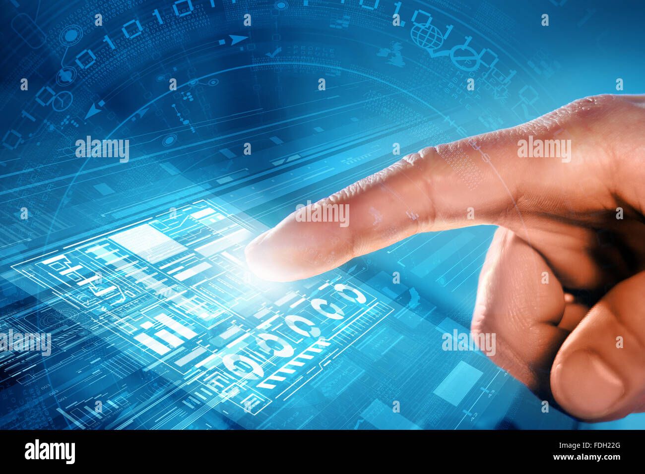 Close up of human hands using virtual panel Stock Photo - Alamy