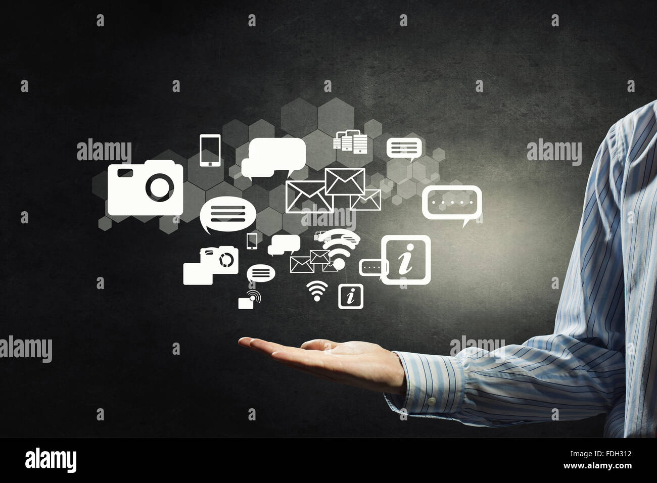 Businessman hand holding cloud computing concept in palm Stock Photo ...