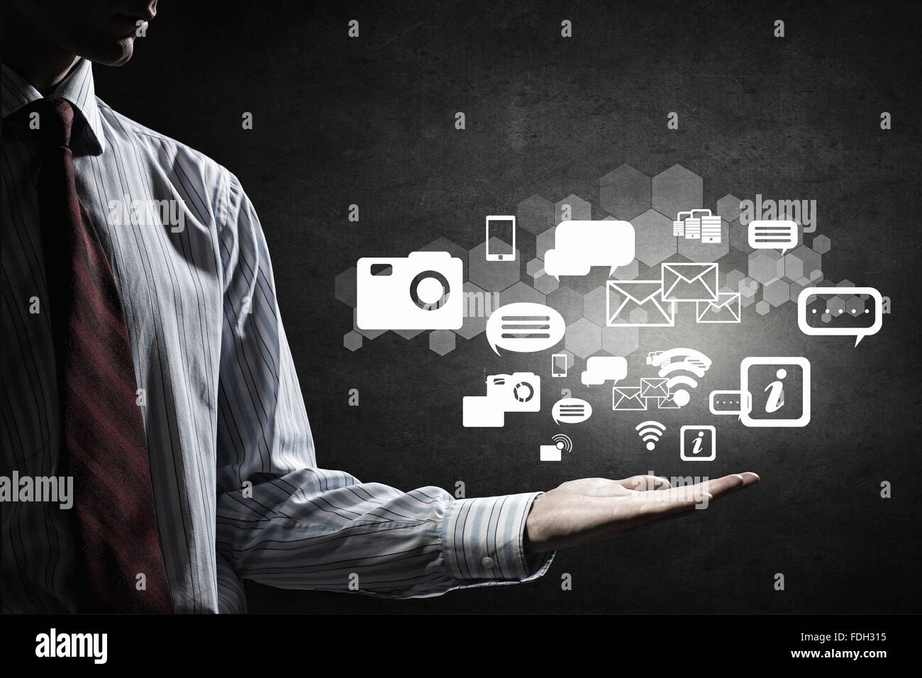 Businessman hand holding cloud computing concept in palm Stock Photo ...