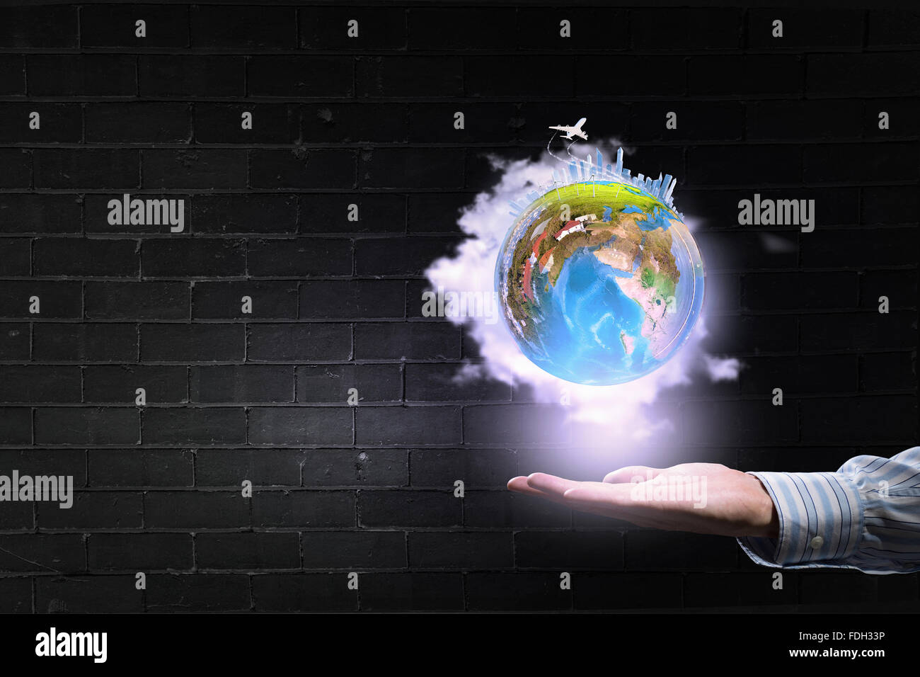 Close up of human hands holding Earth planet. Elements of this image ...