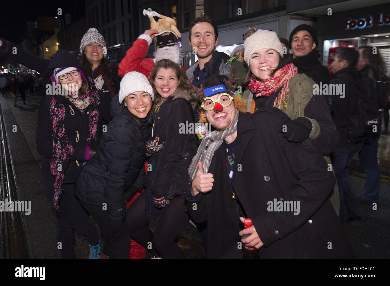 Public party on Princess Street before midnight as part of the Hogmanay ...