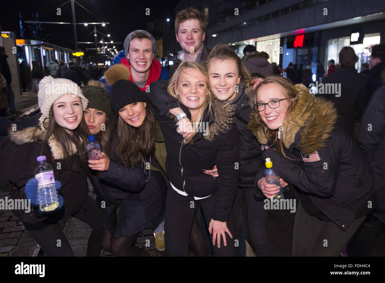 Public party on Princess Street before midnight as part of the Hogmanay ...