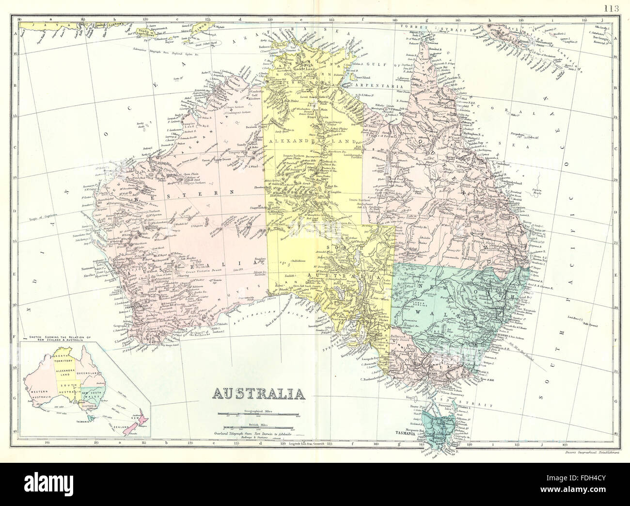 AUSTRALIA: showing Alexandra Land within Northern Territory. Bacon ...