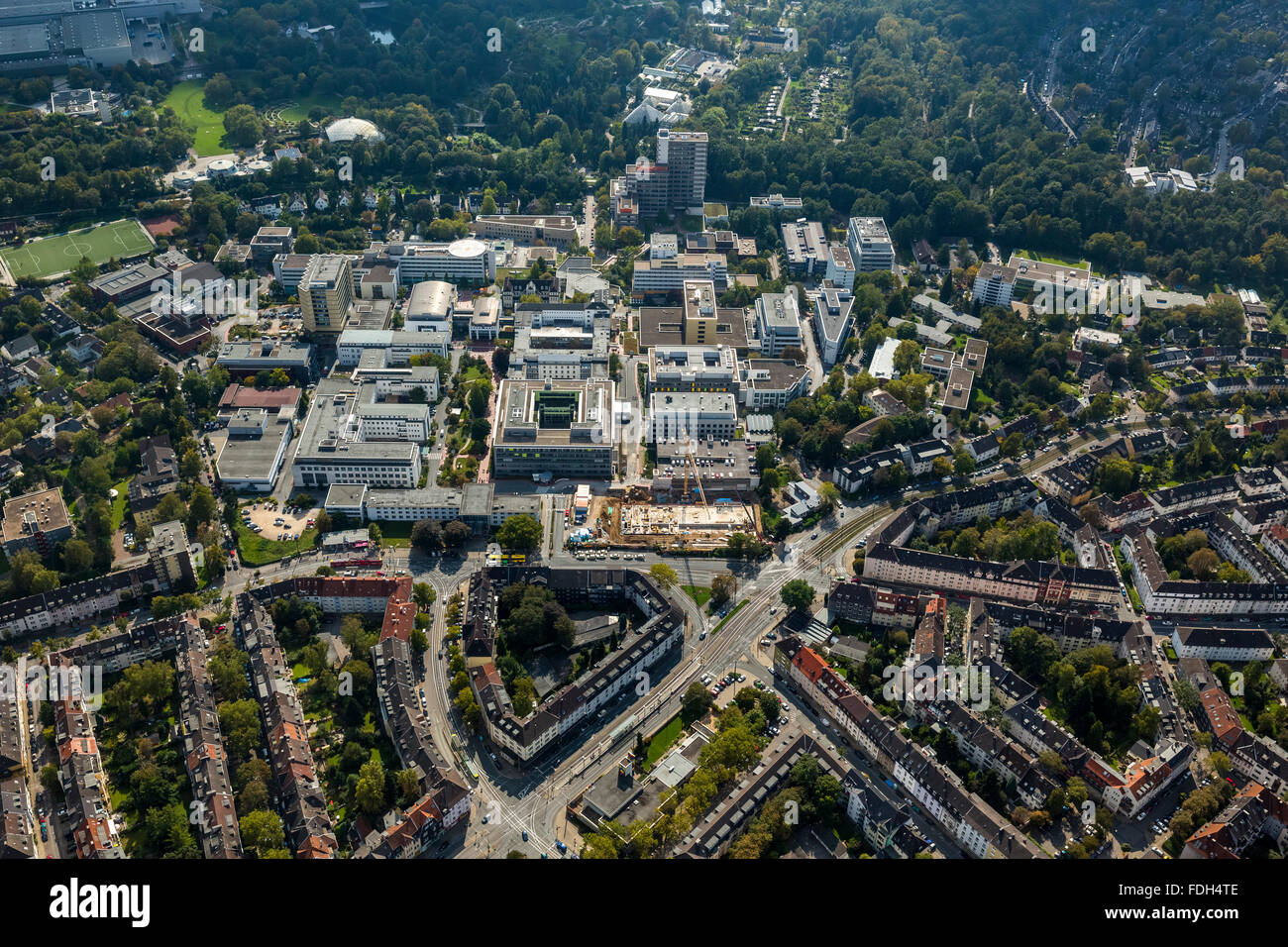 Aerial view, Essen University Hospital, Hospital, Hospital, Essen, Ruhr ...