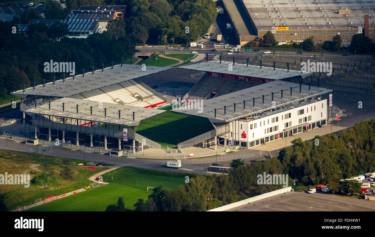 Aerial view, Red White Stadium on the port road, football stadium ...