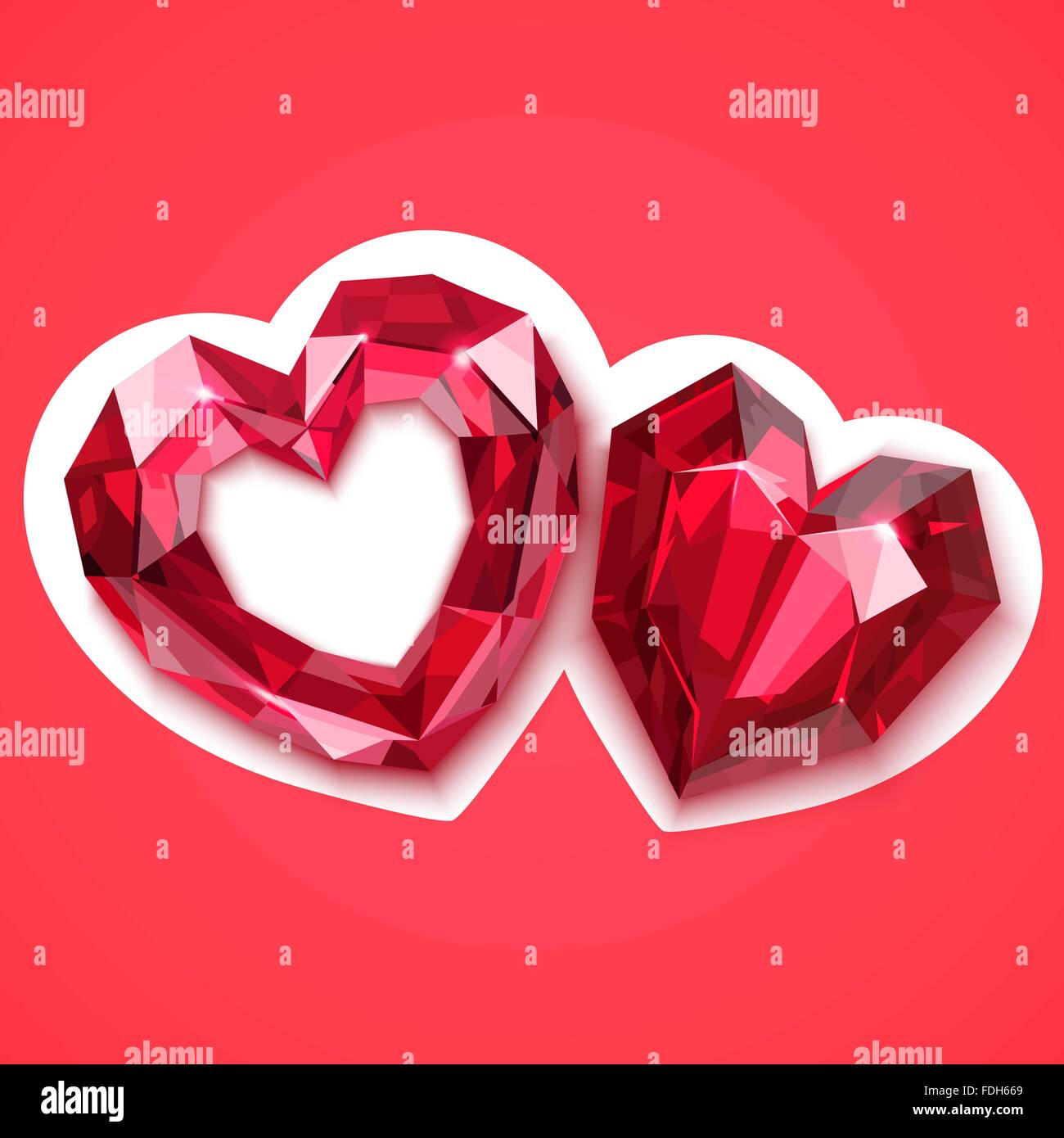 two ruby hearts vector angular illustration Stock Vector Image & Art ... two ruby hearts vector angular illustration Stock Vector Image & Art ...