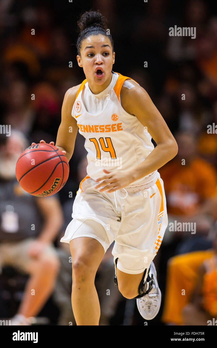 January 31, 2016: Andraya Carter #14 of the Tennessee Lady Volunteers ...