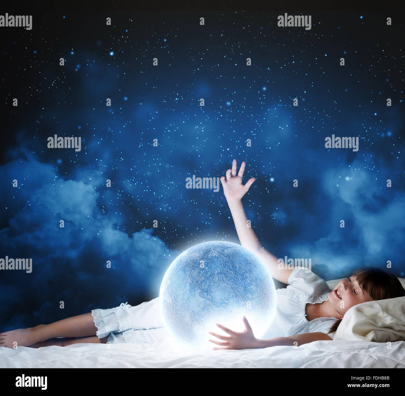 Sky cute moon in sleeping hi-res stock photography and images - Alamy