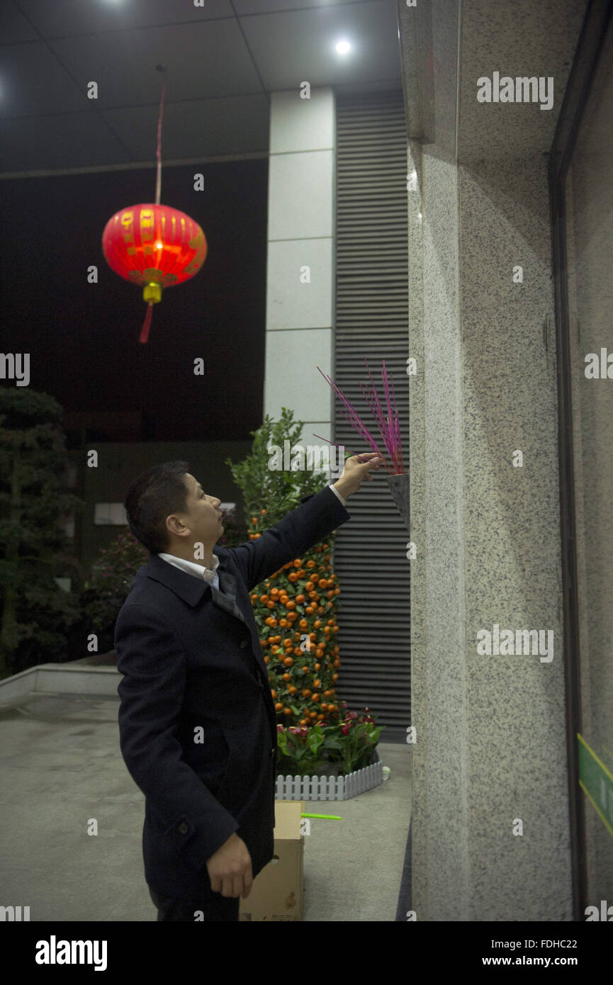 Changsha, Changsha, CHN. 1st Feb, 2016. A wizard presents the ...