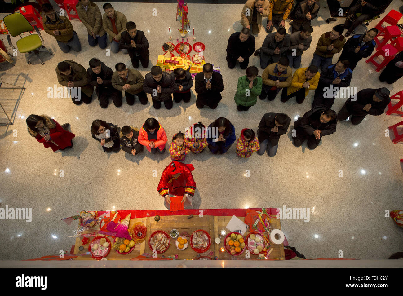 Changsha, Changsha, CHN. 1st Feb, 2016. A wizard presents the ...