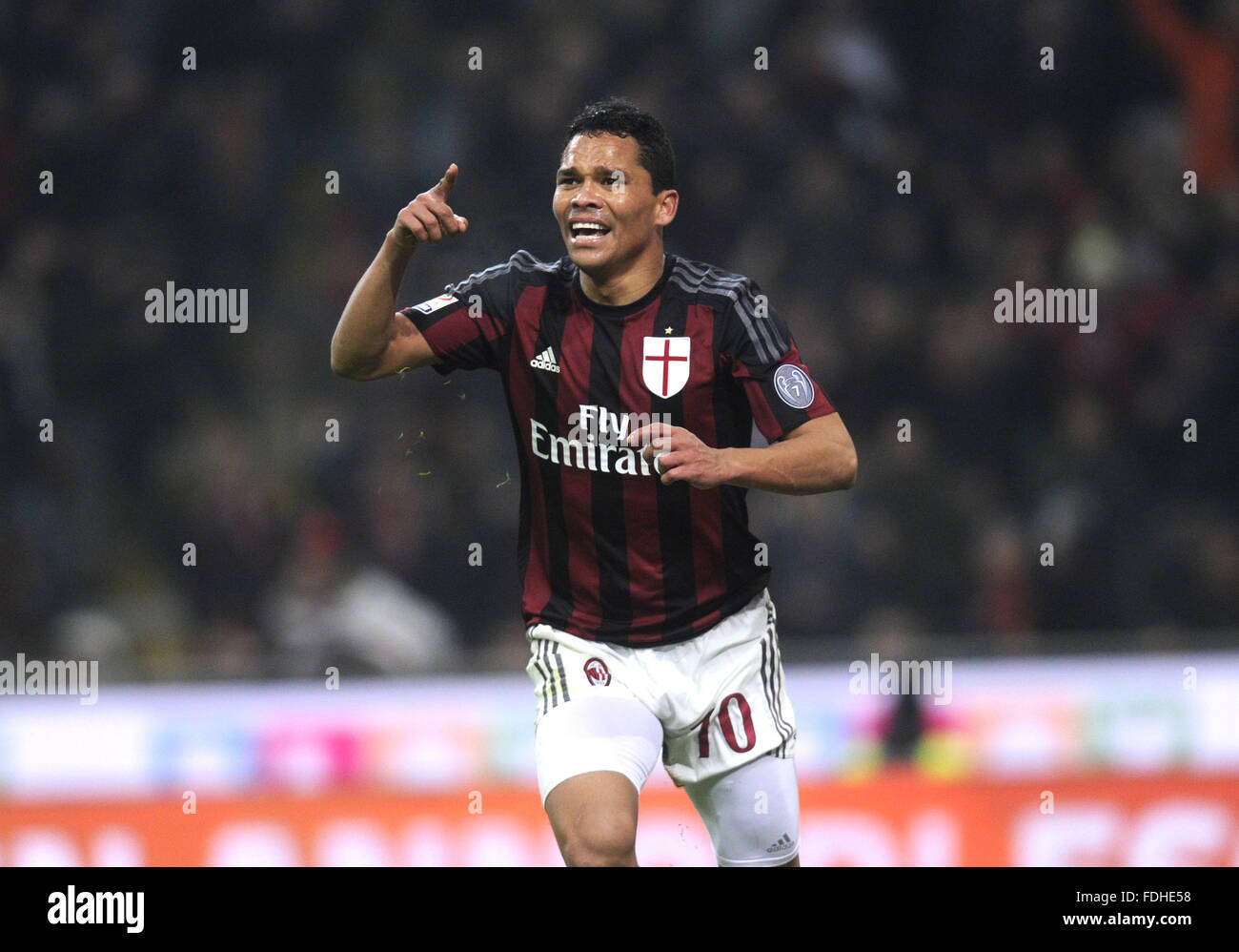 Milan. 31st Jan, 2016. AC Milan's Carlos Bacca celebrates after scoring ...