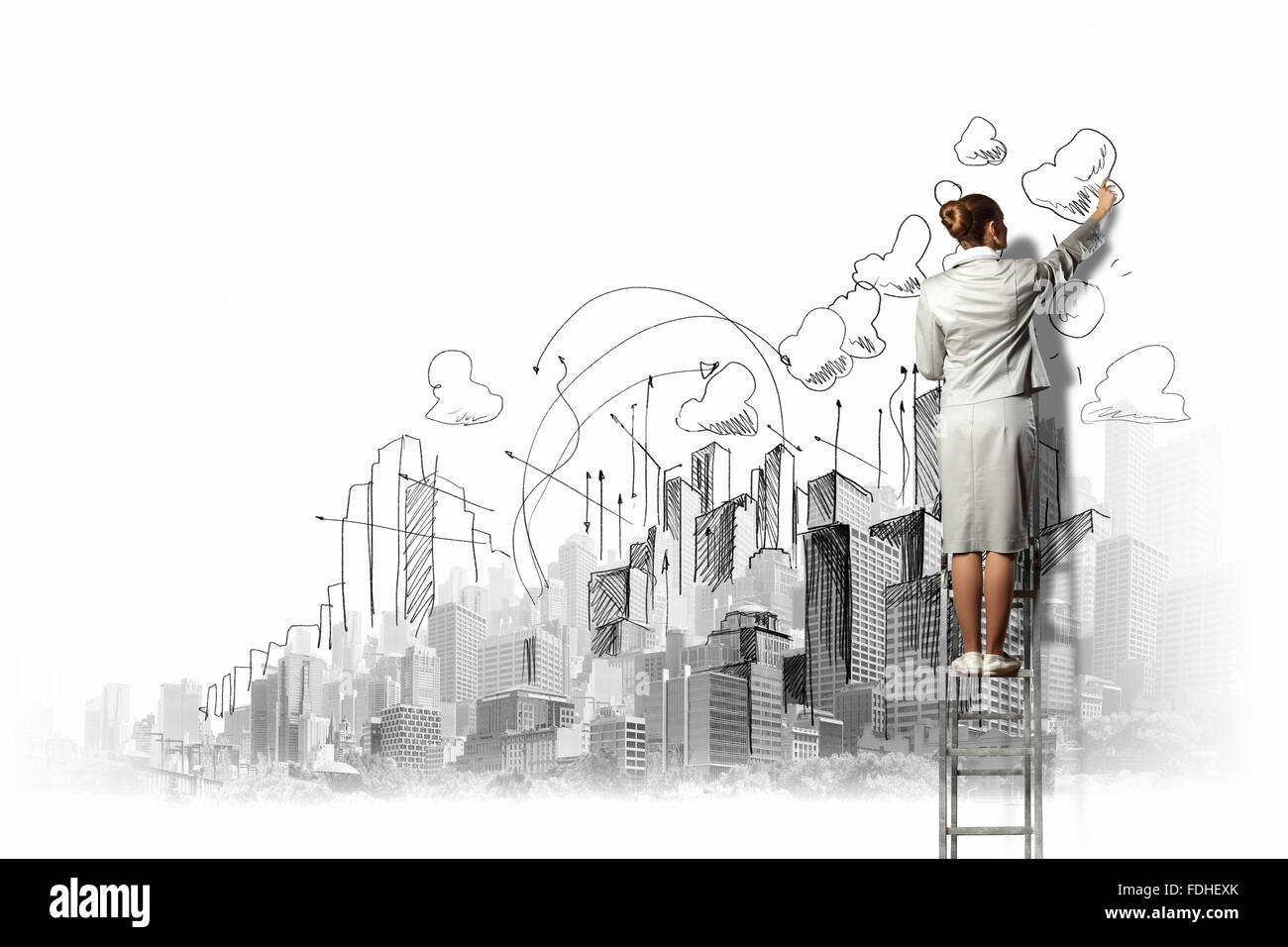 Digital background image with technology symbols and icons Stock Photo ...