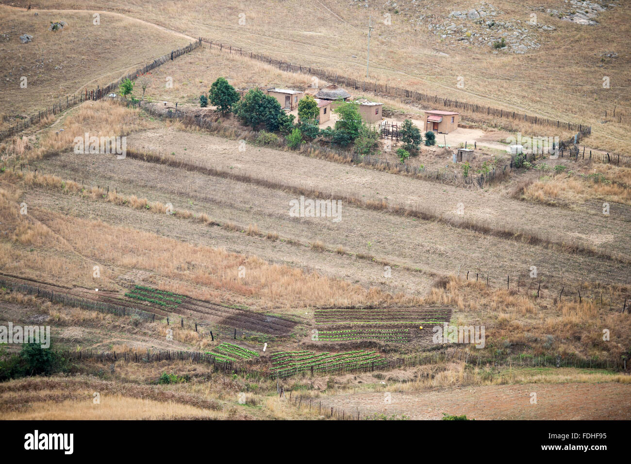Aerial view of a farm in the Hhohho region of Swaziland, Africa Stock ...