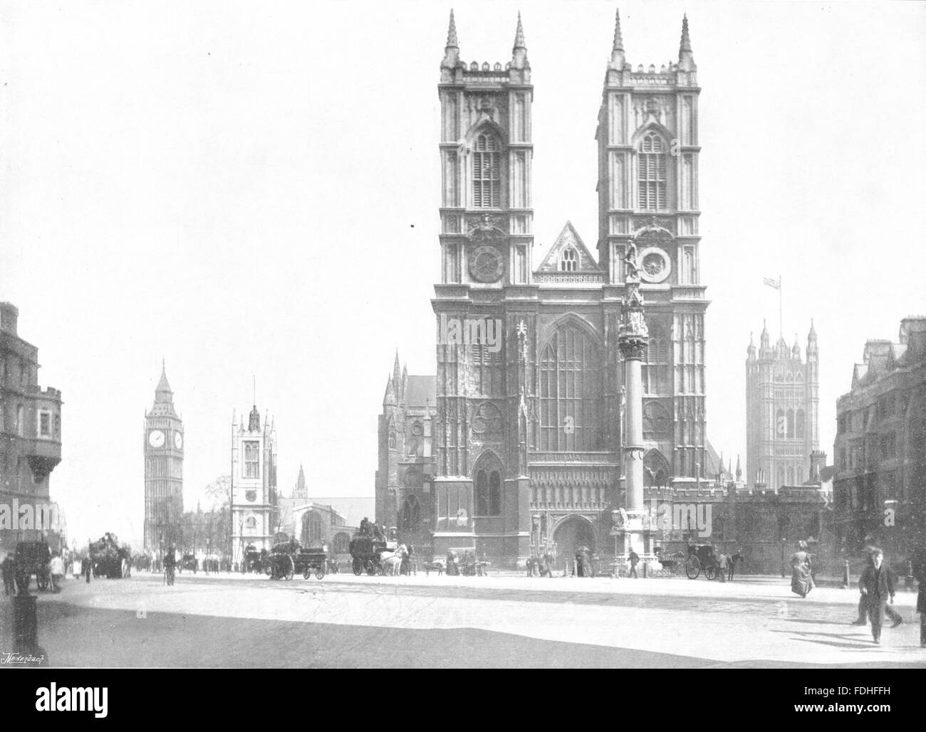 LONDON: Westminster Abbey- with St Margaret's Church & Victoria Tower ...