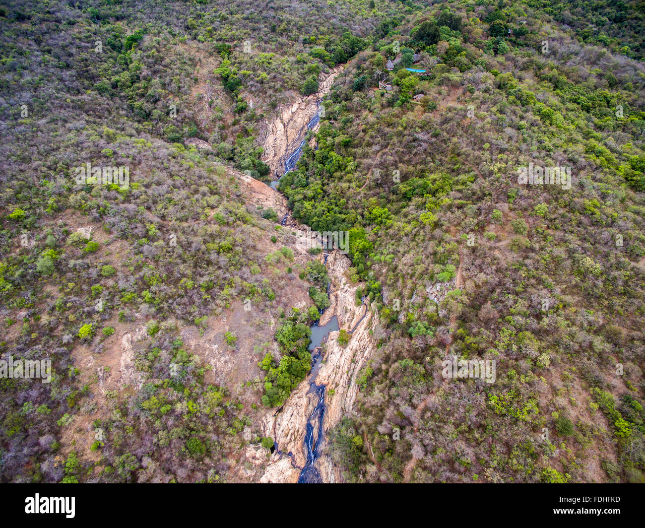 Aerial of Phophonyane Falls in Giggs Peak, Swaziland, Africa Stock ...