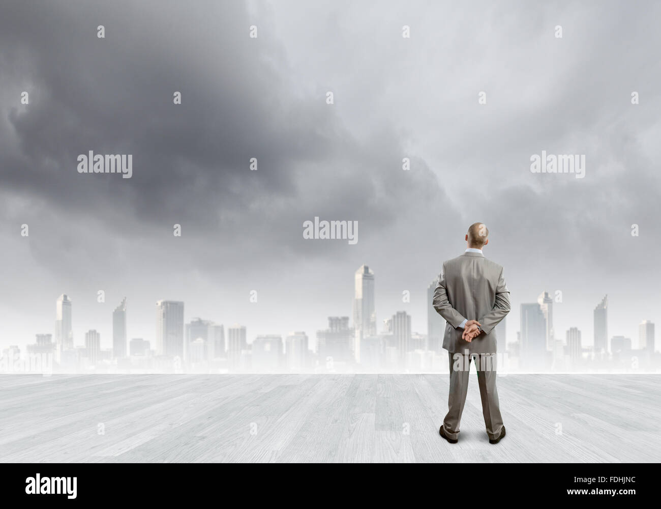 Future vision businessman back watching hi-res stock photography and ...