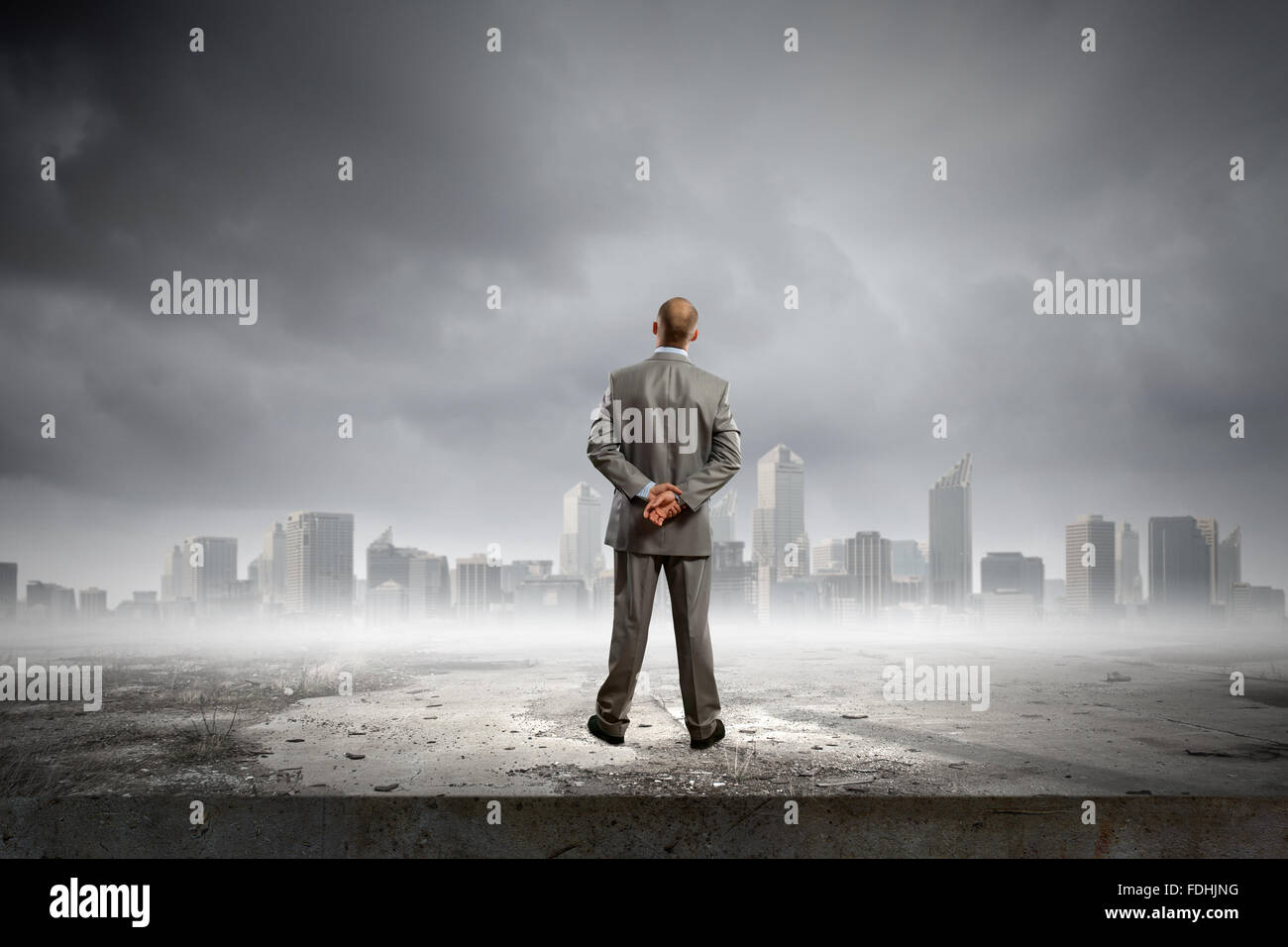 Future vision businessman back watching hi-res stock photography and ...