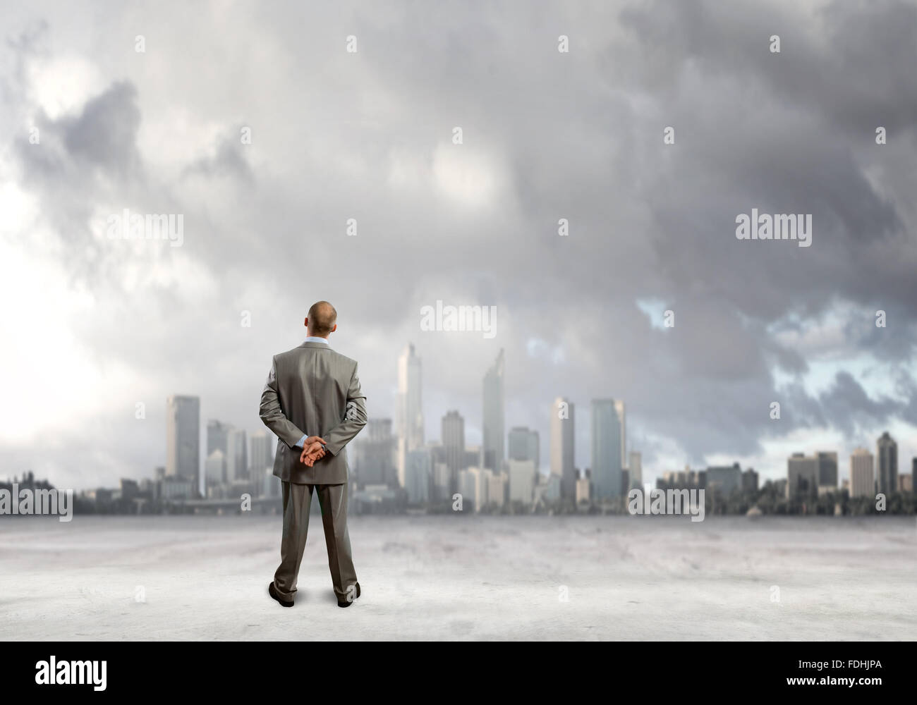 Future vision businessman back watching hi-res stock photography and ...