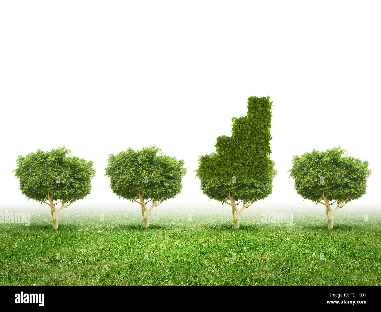 Conceptual image of green plant shaped liked graph Stock Photo - Alamy