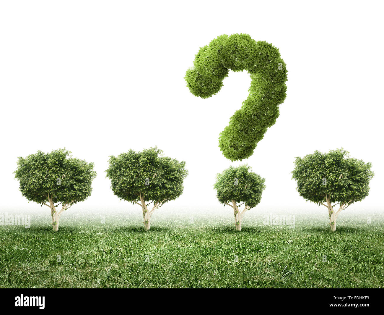 Conceptual image of green plant shaped like question mark Stock Photo ...