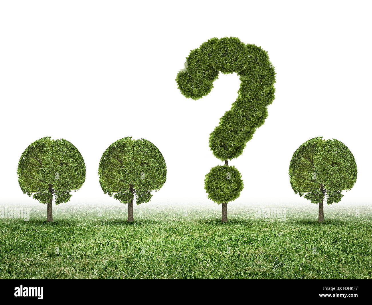 Conceptual image of green plant shaped like question mark Stock Photo ...